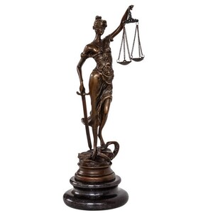 Bronze Sculpture Lady Justice Figurine Statue Foundry Mark - Etsy