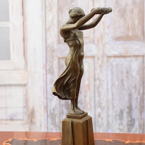 Nymph Woman With Wreath Bronze Statue - Mythological Bronze Sculpture ...