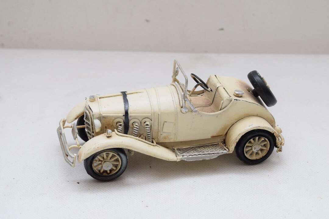 White Vintage Car Old Metal Model Toy Auto Gift Idea Old School - Etsy