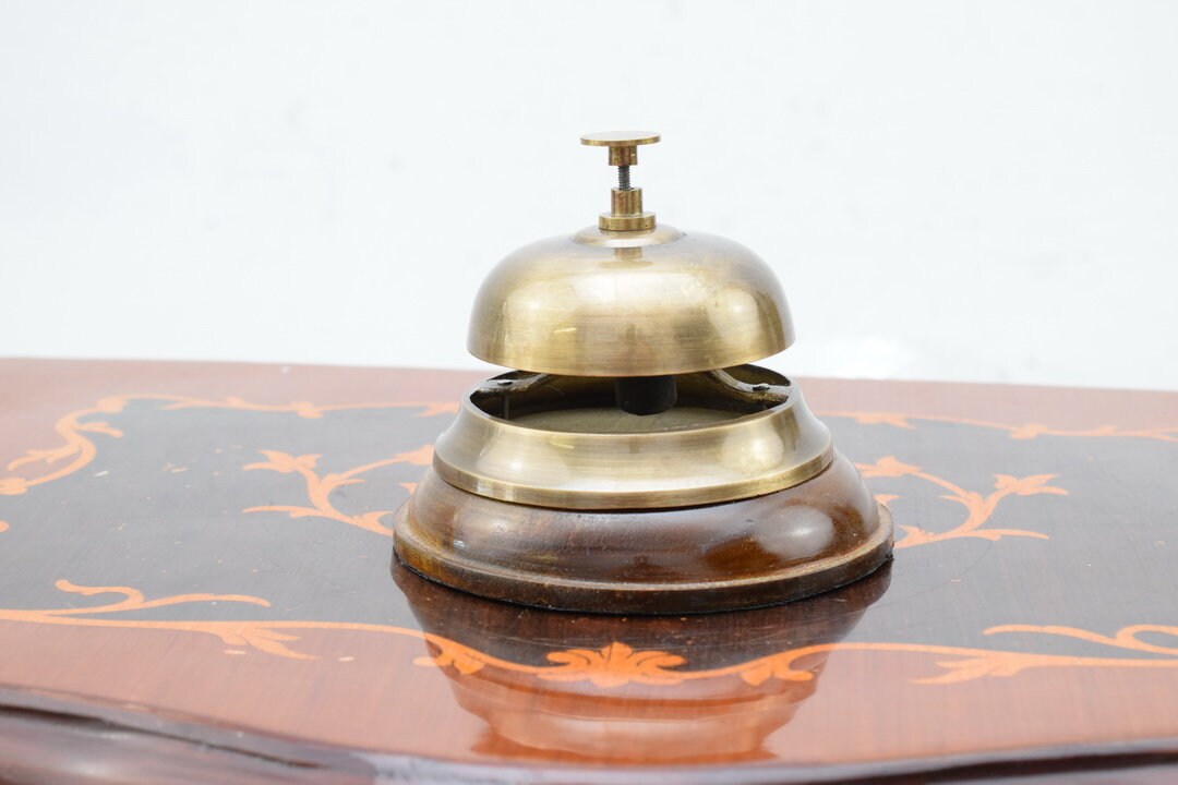 Bell Reception Brass - Elegant Hotel Bell - Perfect Table Bell - Luxury ...