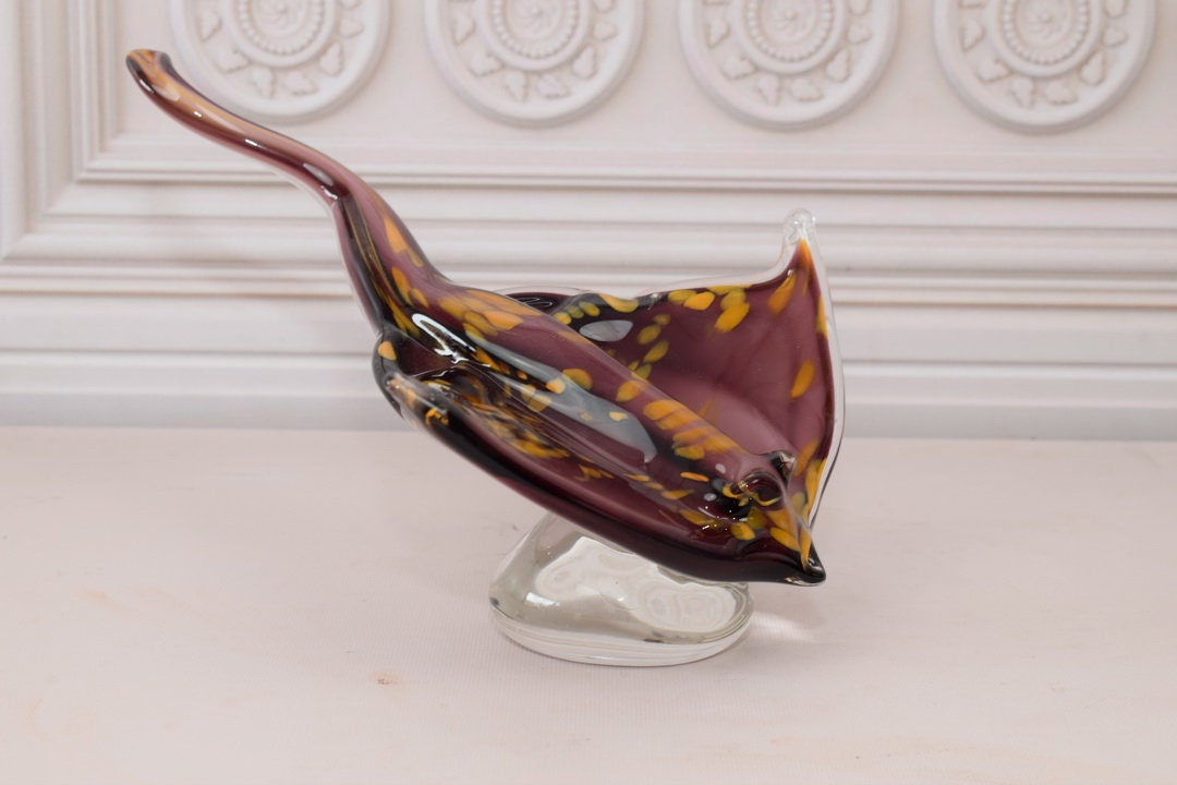Stingray Venetian Glass Fish Murano Style - Handcrafted Stingray ...