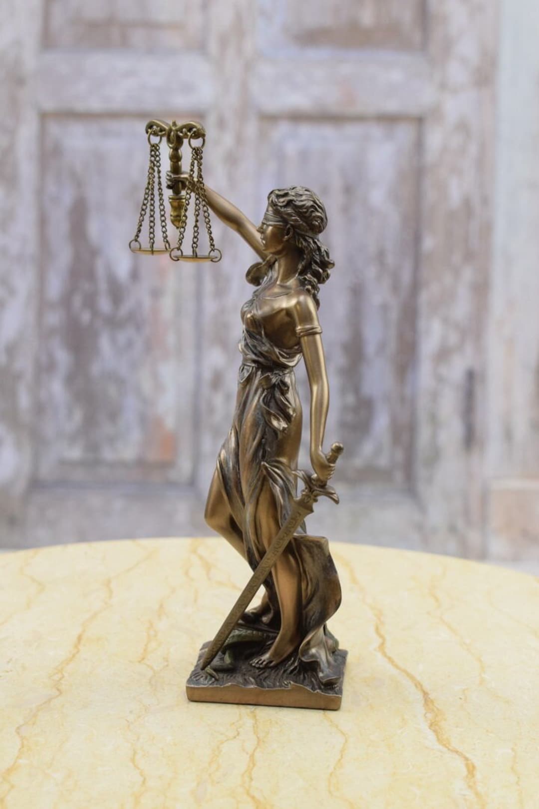Lady Justice Sculpture Bronze - Figurine - Art Work Statue - Gift for ...