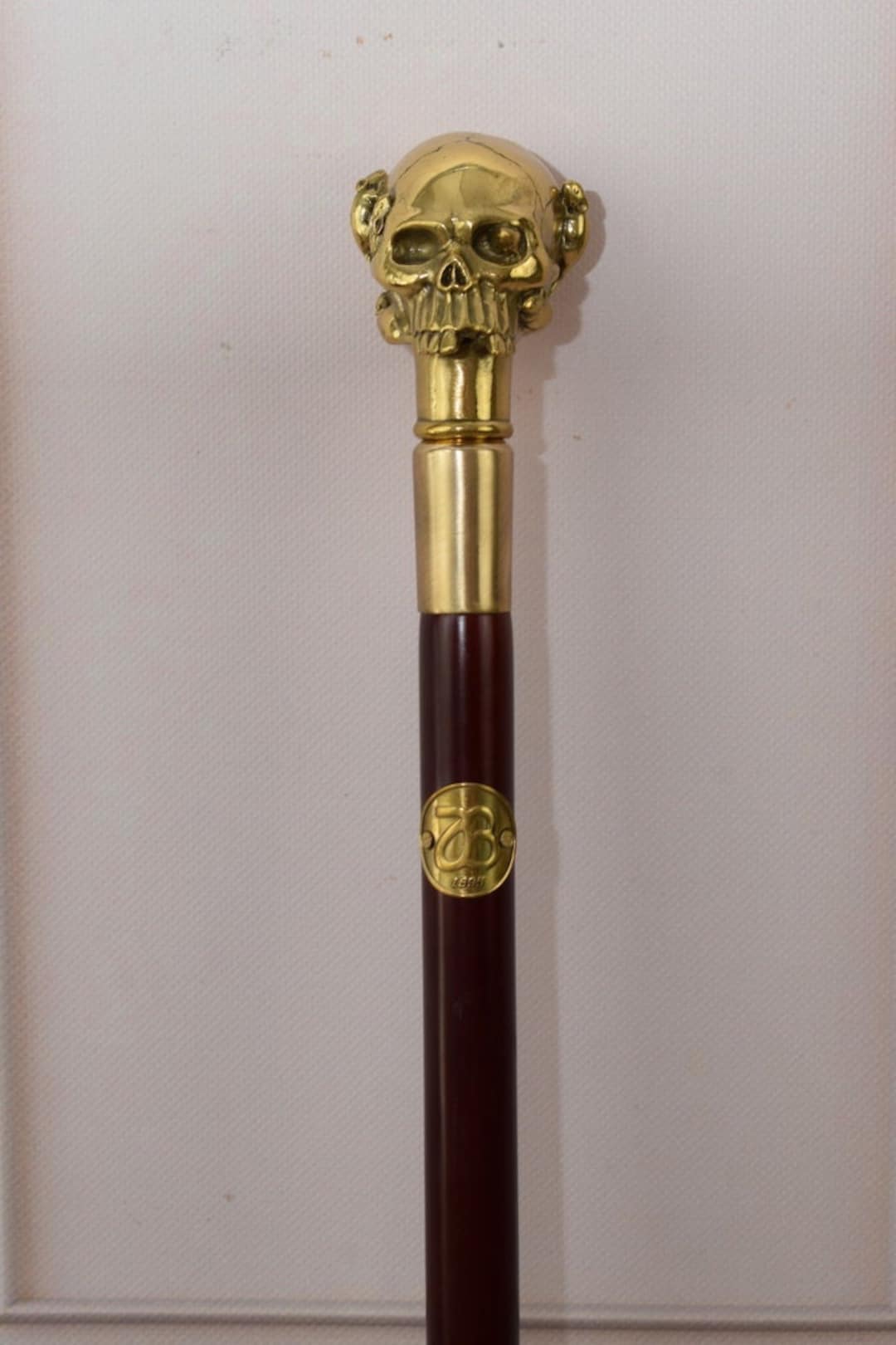Skull Bronze Walking Stick - Skeleton Head Cane - Steampunk Foundry ...