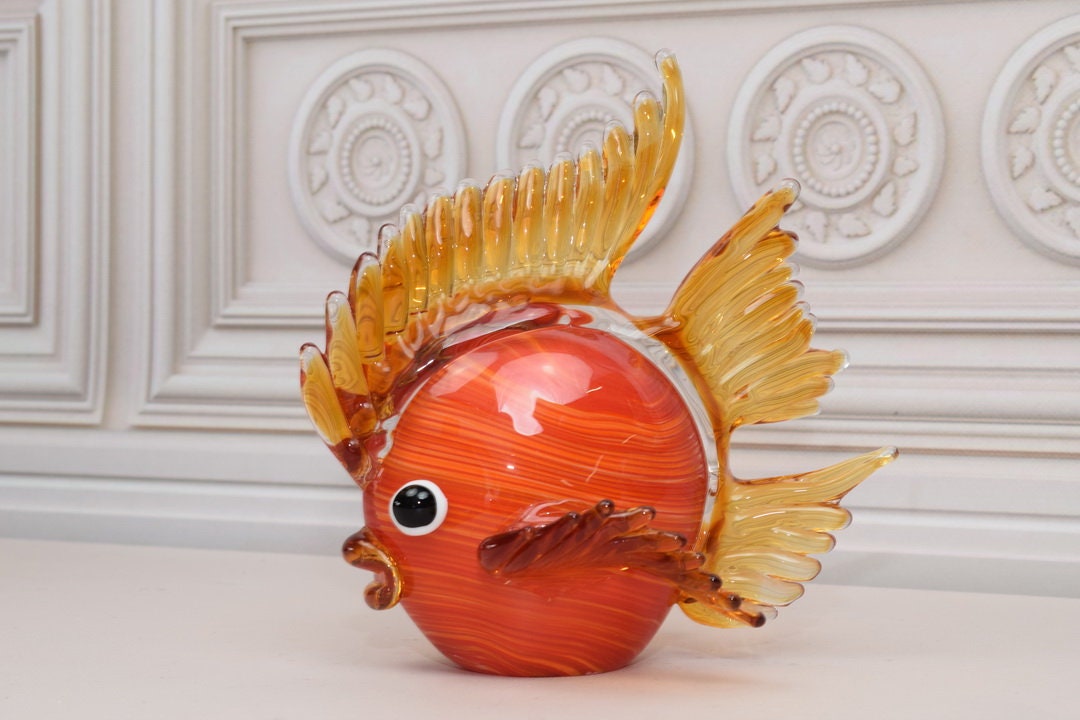 Red Venetian Glass Fish Murano Style - Handcrafted Fish - Statue Fish ...