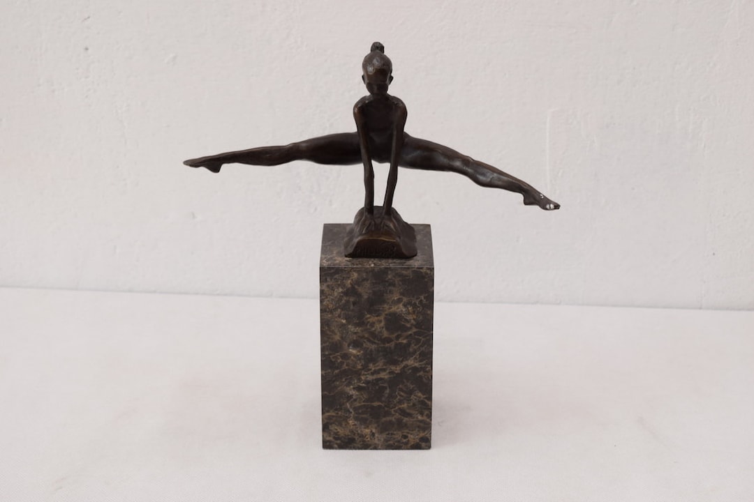 Bronze Gymnast Woman Statue - Female Acrobat Figurine - Bronze ...