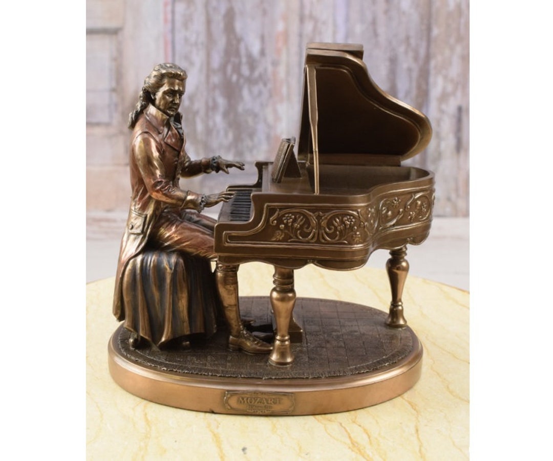 Wolfgang Amadeus Mozar Figurine Mozart Playing Piano Famous Austrian ...