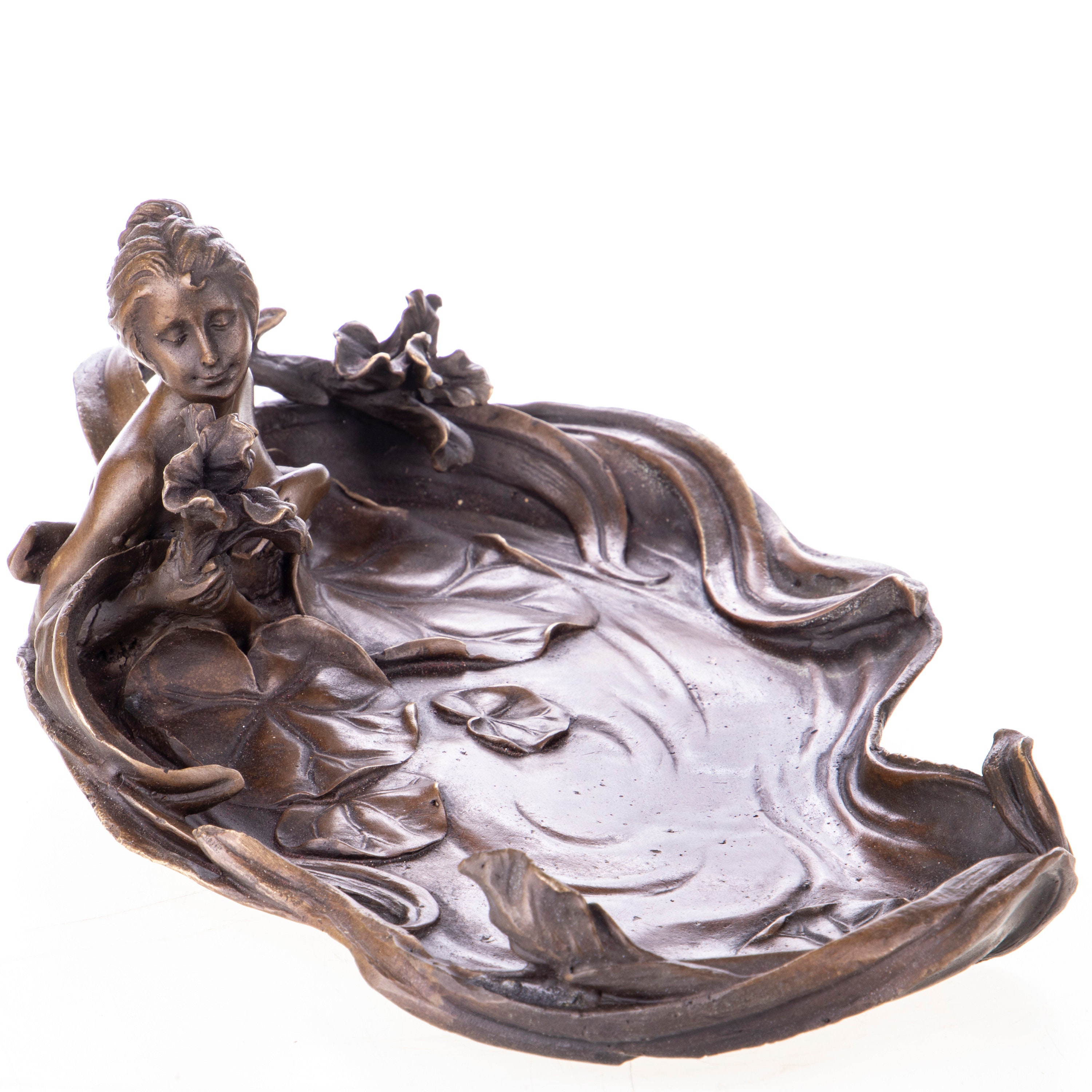 Bronze Plateau Nymph Bathing Woman With Water Lilies Bronze - Etsy