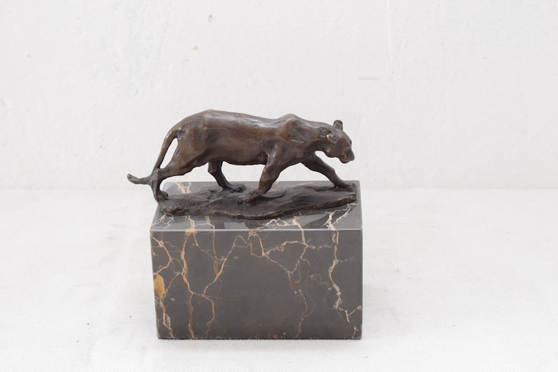 Crouching Tiger Panther Bronze Statue Sculpture Animal Lion - Etsy
