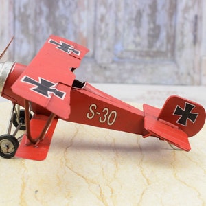 Vintage Red German Airplane Model: Metal Home Decor - Etsy