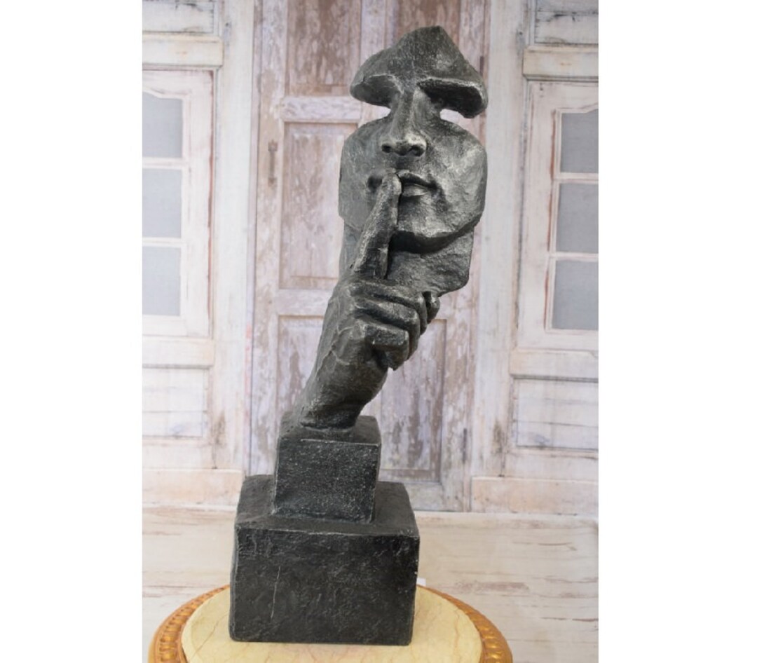 Large Wonderful Abstract Statue "the Moment" Man Asking for Silence ...