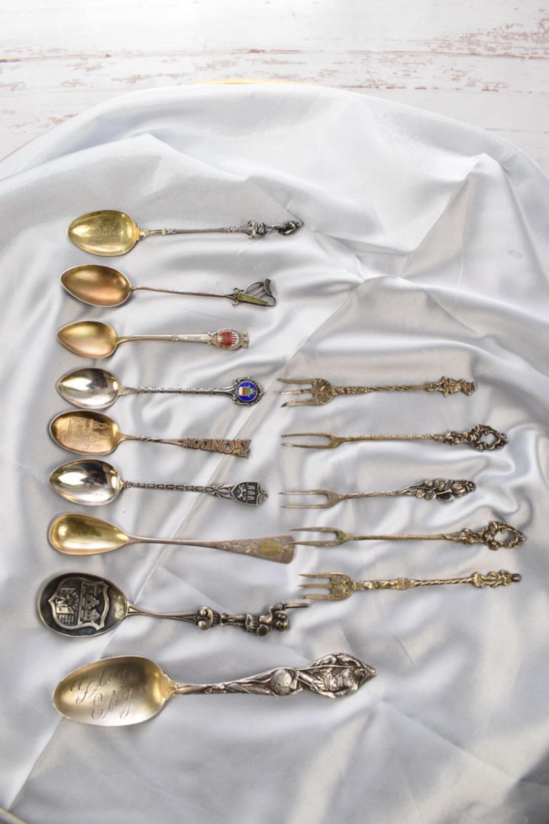 14 Pcs Silver Spoons and Forks - Collector Items - Unique Silver Pr 800 ...