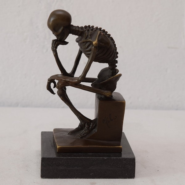 Bronze Thinker Skeleton - Etsy