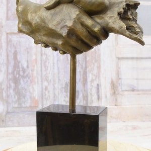 Handshake Bronze Sculpture – Decorative Trademark Statue, Gift for Boss ...
