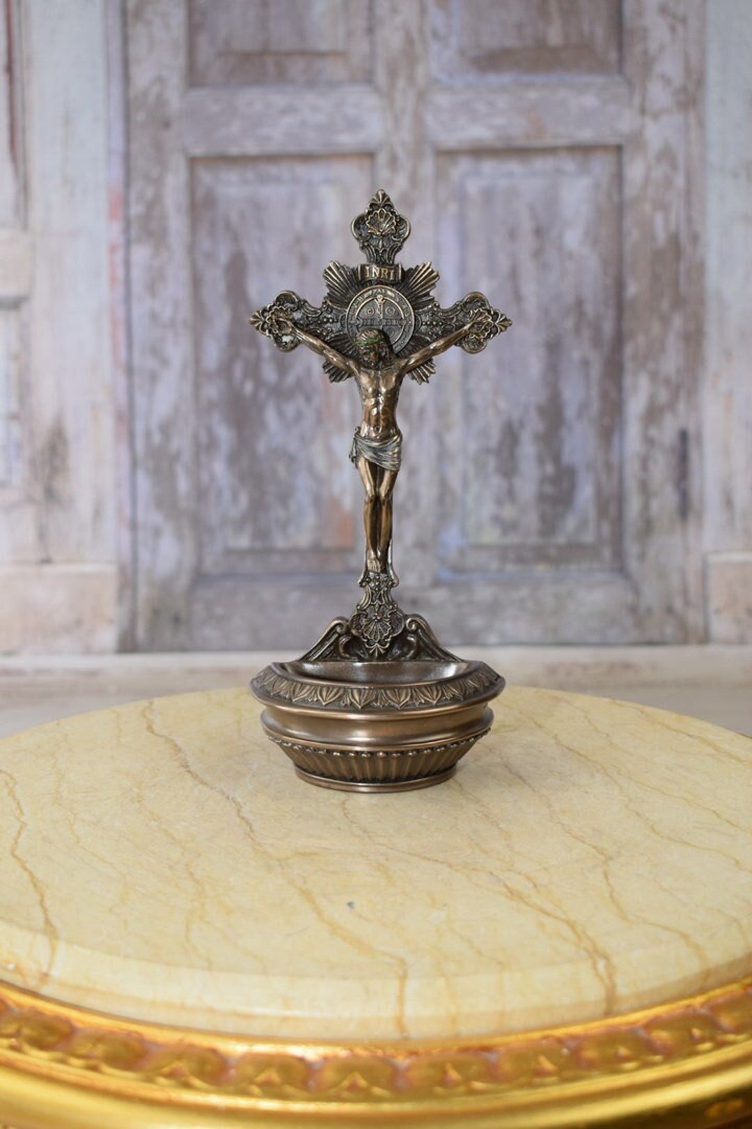 Stand Cross of the Christ - Crucifix Cross With Stoup - Wall Art ...