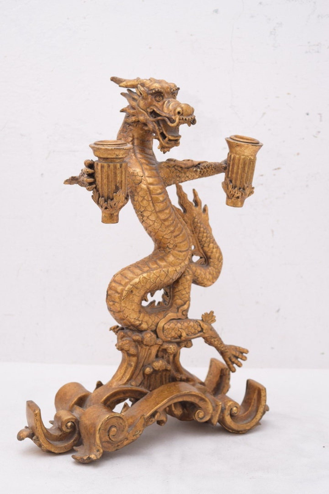 Gold Dragon Statue - Japanese Dragon Figure - Home Decor - Exclusive ...