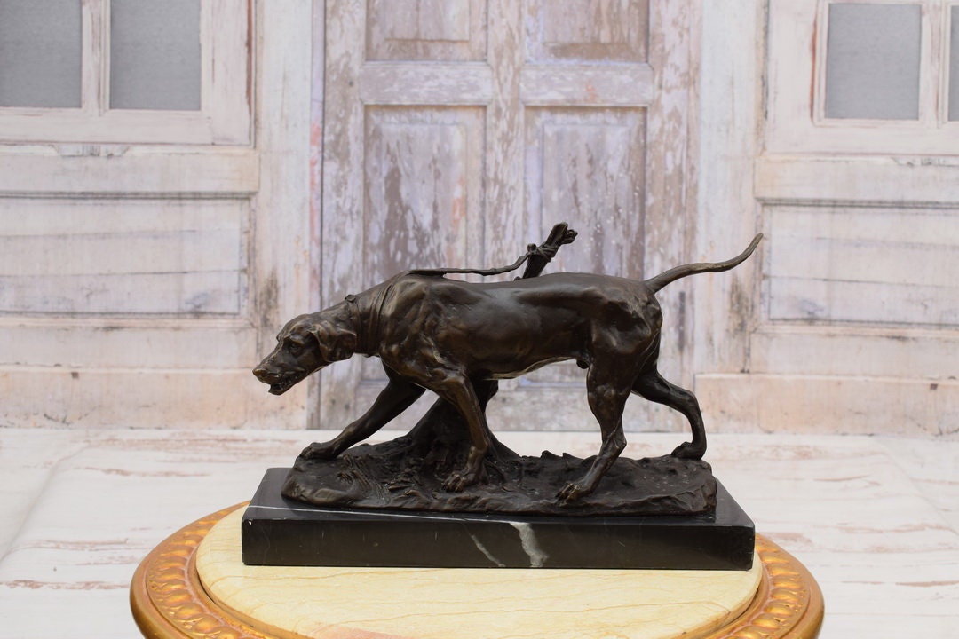 Large Statue Greyhound Pointer Bronze Figure - Dog Sculpture Bronze ...