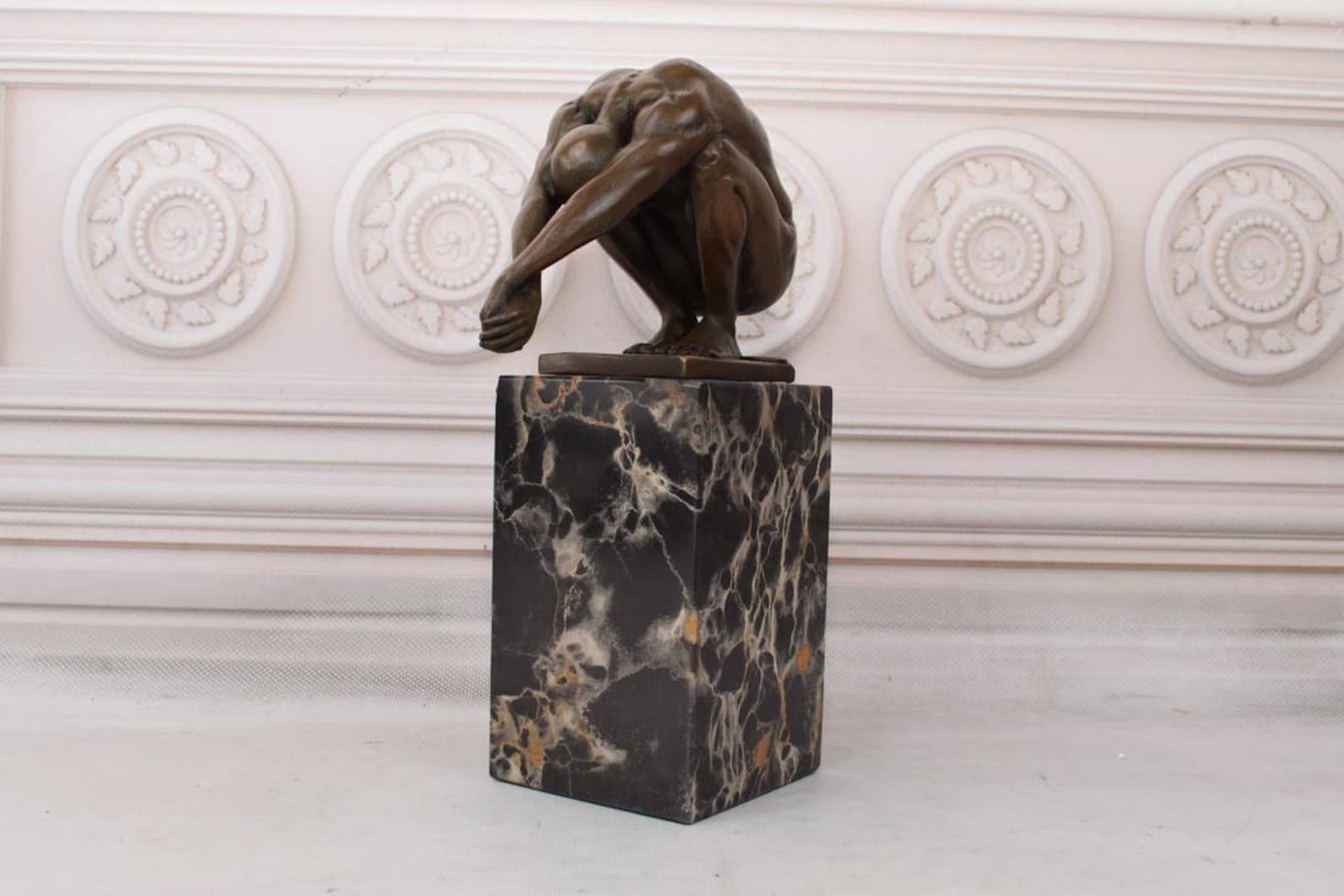 Water Diver - Bronze Swimmer on Marble Base Act Diver Bronze Figure ...