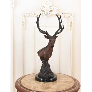 Bronze Deer Head on Base - Etsy