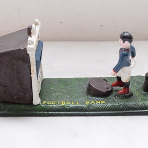 Footballer Cast Iron Mechanical Bank Football Figure Soccer Toy Cast ...