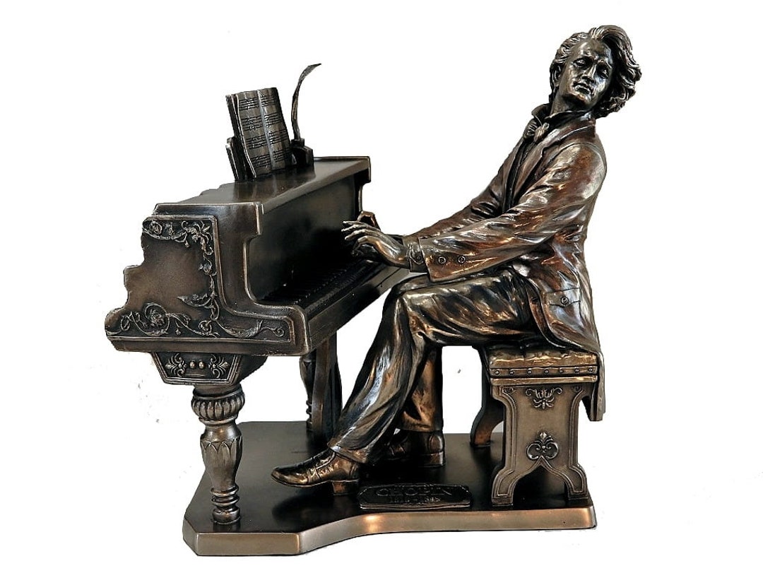 Fryderyk Chopin Playing Piano - Pianist Statue - Chopin Figurine - Gift ...