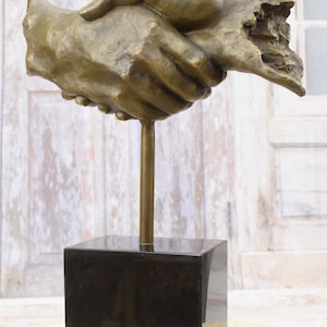 Large Two Hands Bronze Sculpture - Handshake Hands Bronze Statue - Gift ...