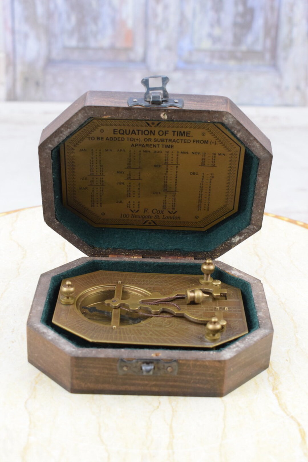 Vintage Style Brass Compass in Wooden Gift Box - Nautical Accessory ...