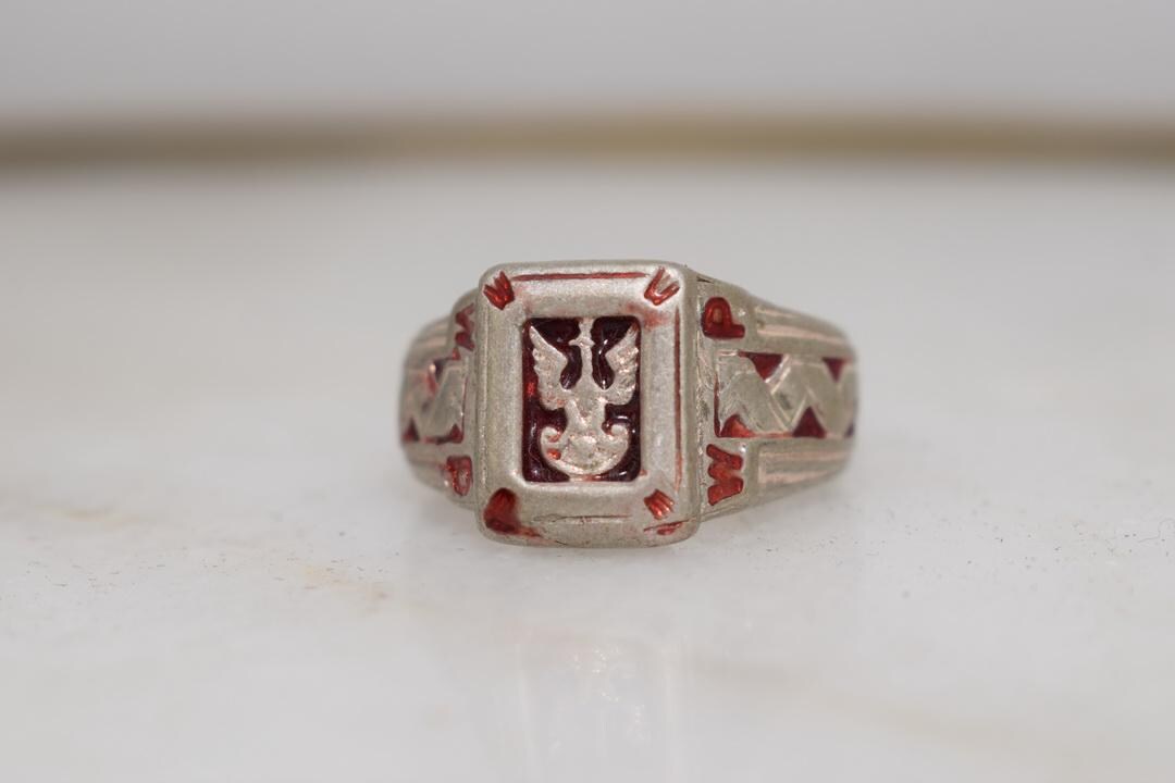 Silver Polish Patriot Ring - Ring Polish Eagle Silver Ark Work - Unique ...