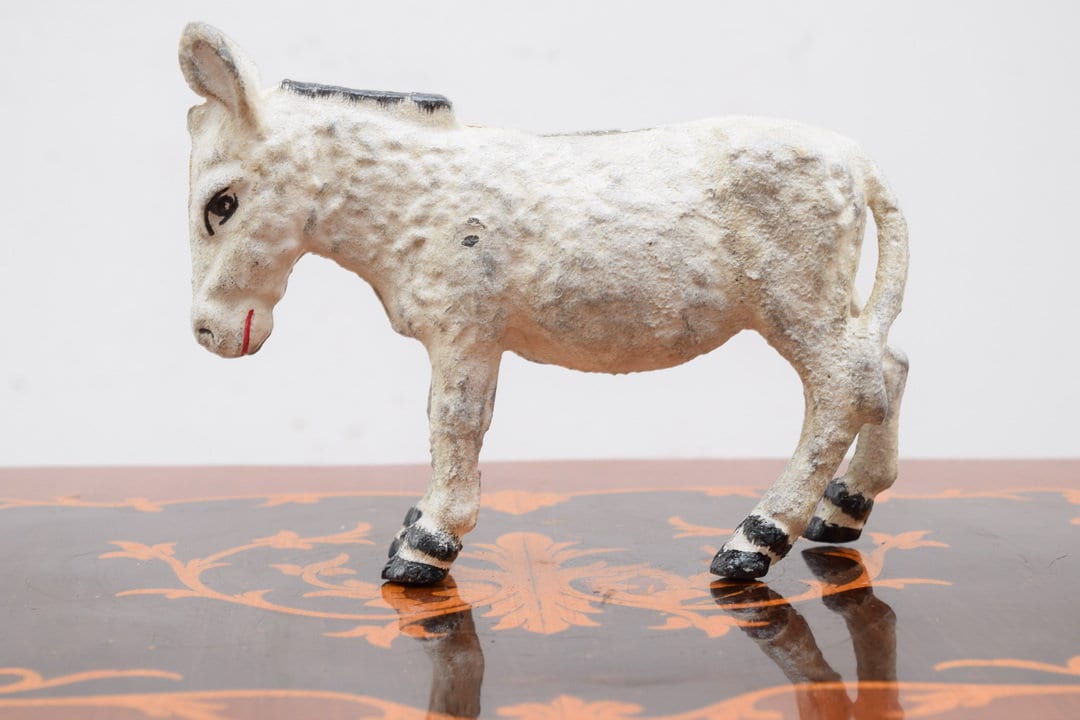Amazing Cast Iron White Cute Donkey - Funny Donkey Statue - Animal ...