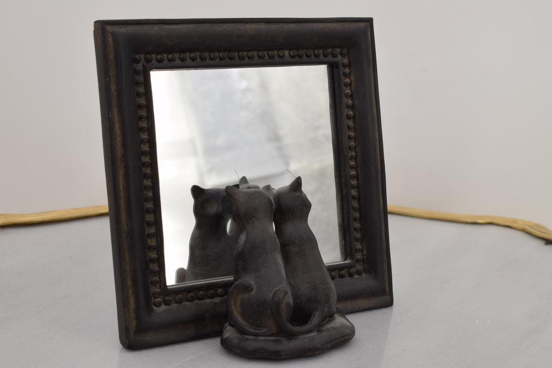Black Standing Mirror With Cats – Crystal Glass Decorative Mirror – Two ...