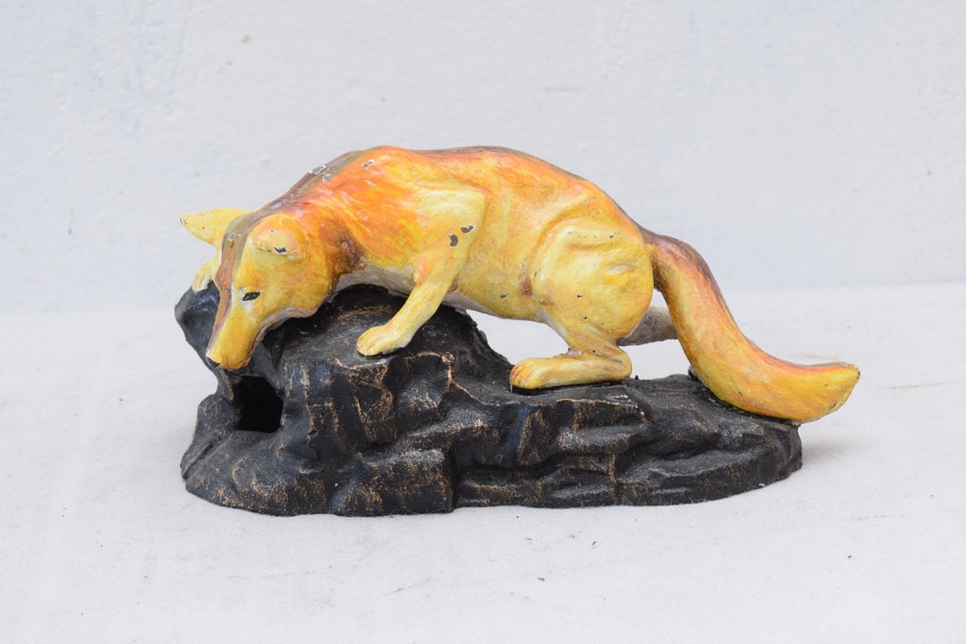 Fox Cast Iron Sculpture Figure Realistic Figurine Gift Vintage Style - Etsy