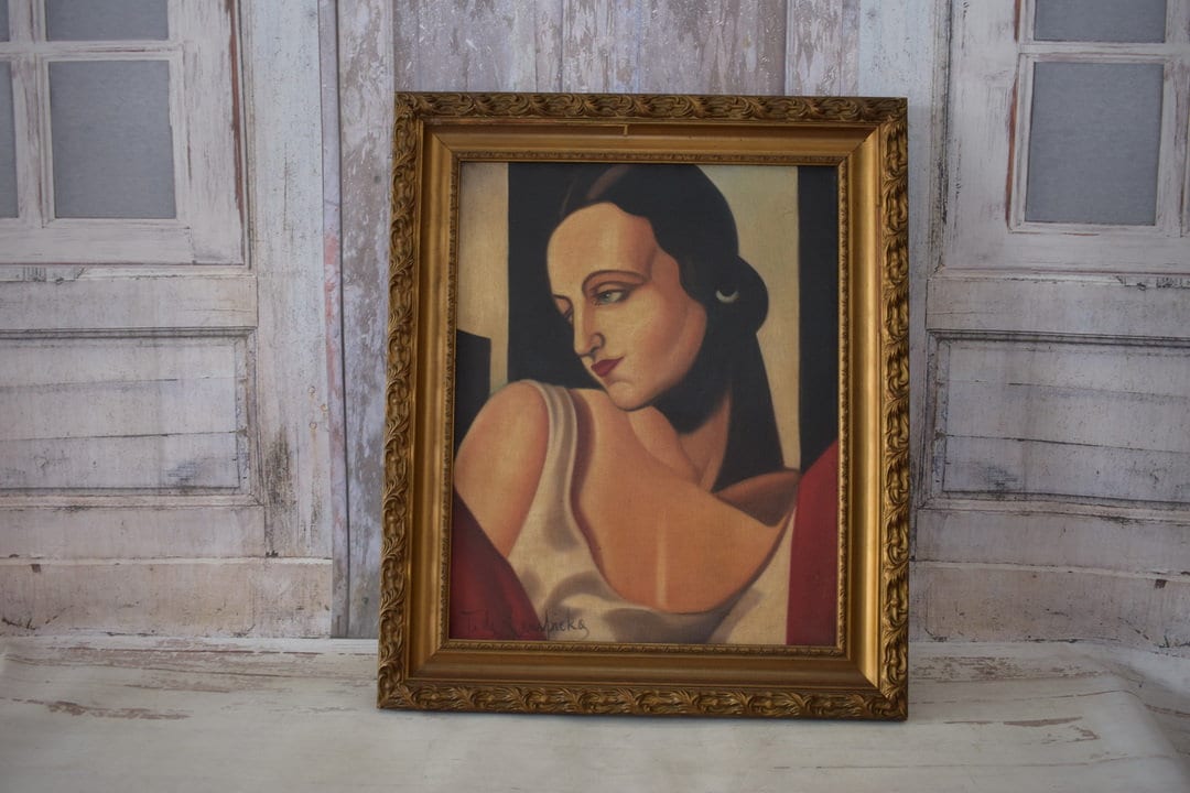Painting Tamara De Lempicka Style Modernist Portrait Art Deco Handmade ...