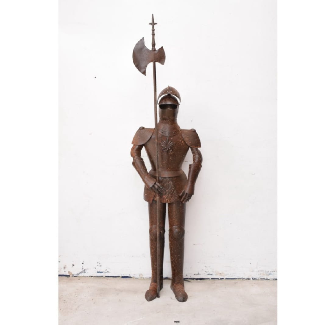 Large Knight Armor With Halberd - Metal Statue Knight Palace - Warrior ...