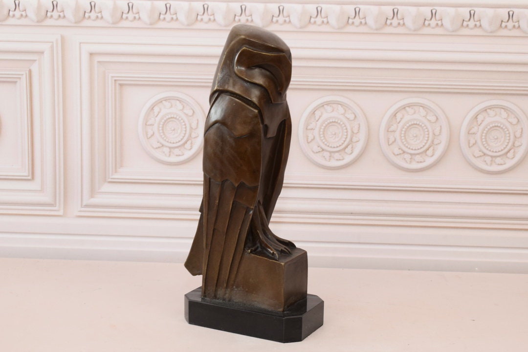 Modernist Owl Statue - Salvador Dali Style - Bronze Wisdom Symbol ...