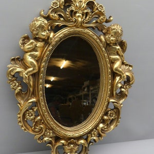 Mirror Oval Crystal Gold Angel Angels Art Deco Style Gift Idea - Etsy