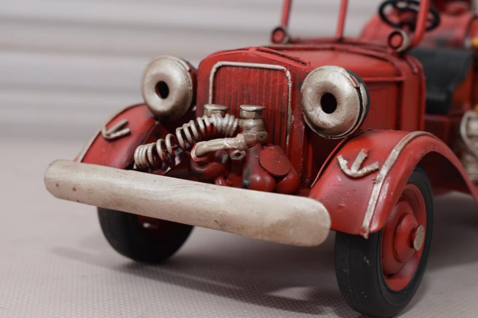 Vintage Red Metal Fire Truck Model: Firefighter Gift, Home Decor - Etsy