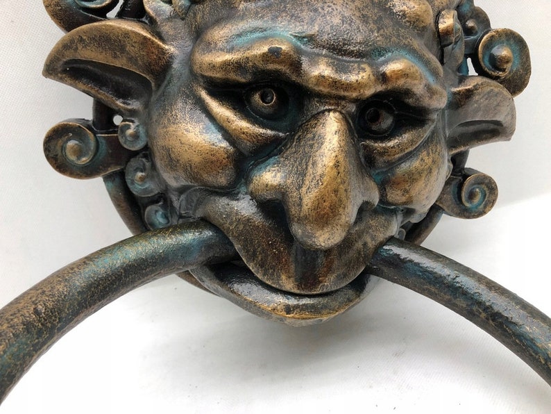 Monumenal 20kg Cast Iron Door Knocker Monster Art Nouveau Style Gift ...