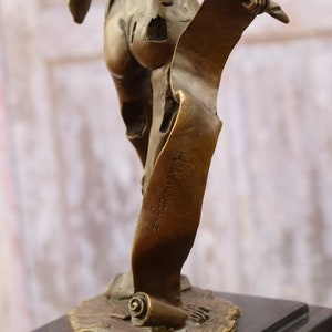 Memento Mori Bronze Sculpture: Skeleton Farewell on Marble Base - Etsy