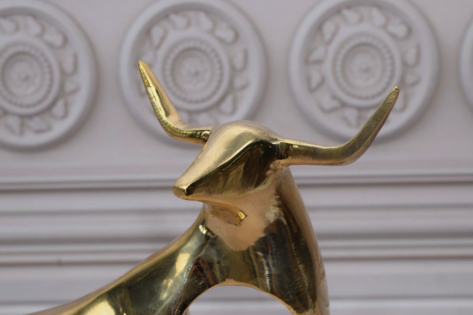 Gilded Bronze Bull Statue: Modernist Abstract Sculpture, Taurus Gift - Etsy