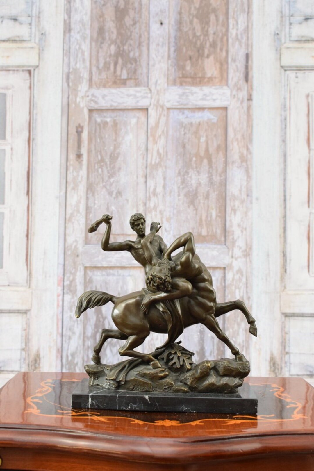 Large Bronze Sculpture Theseus Fighting the Centaur Bianor by Antoine ...