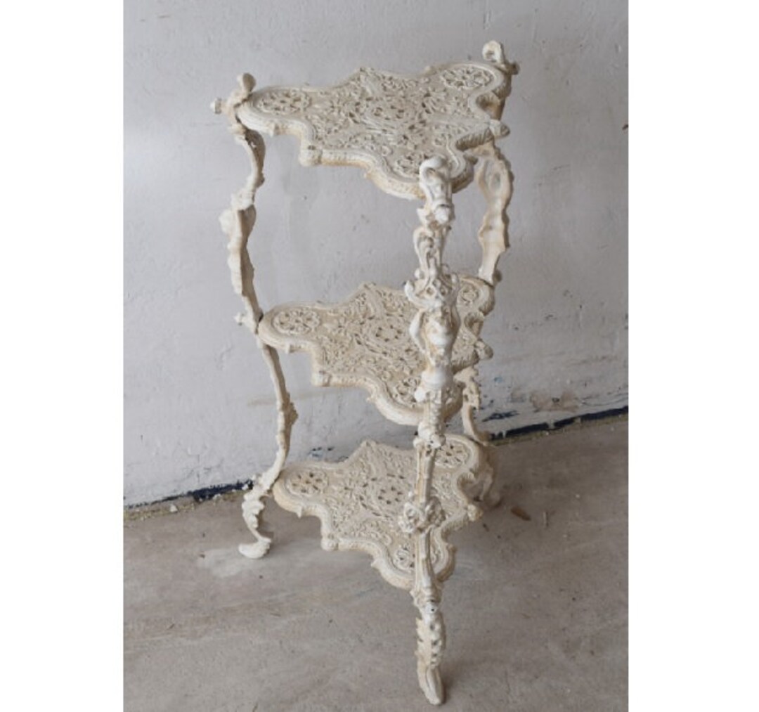 Cast Iron Flower Table White Storied Coffee Table White - Etsy