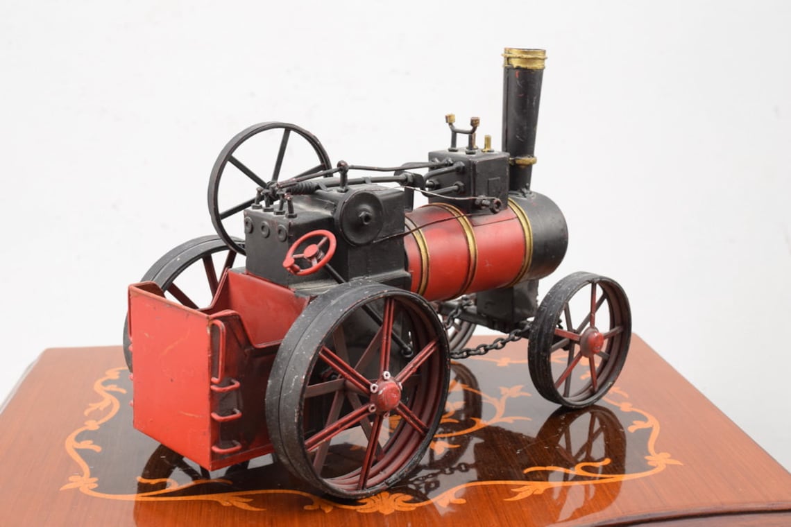 Vintage Red & Black Metal Steam Train Model: Unique Home Decor - Etsy