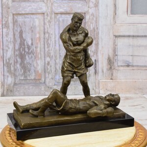 Two Fighting Boxers Bronze Sculpture on Marble Base - Sport Box ...