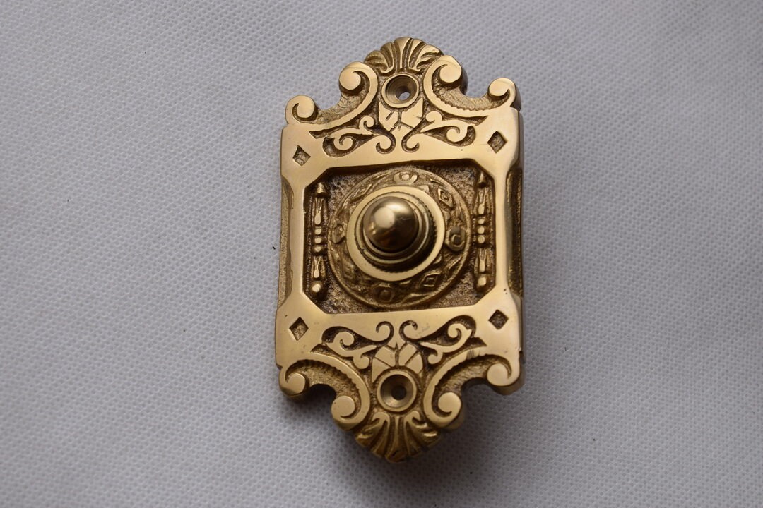 Polished Brass Door Bell Button: Elegant Antique Art Deco Style - Etsy