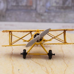 Large Vintage Yellow Airplane - Old Classic Metal Model - Yellow Plane ...