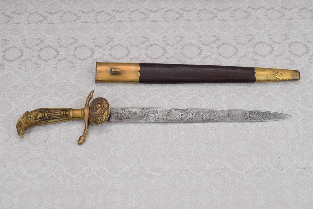 German Solingen Hunting Knife – Unique Collector’s Dagger With Eagle ...