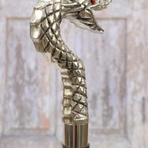 Walking Stick Dragon Figure - Dragon Cane - Silver and Black Walking ...