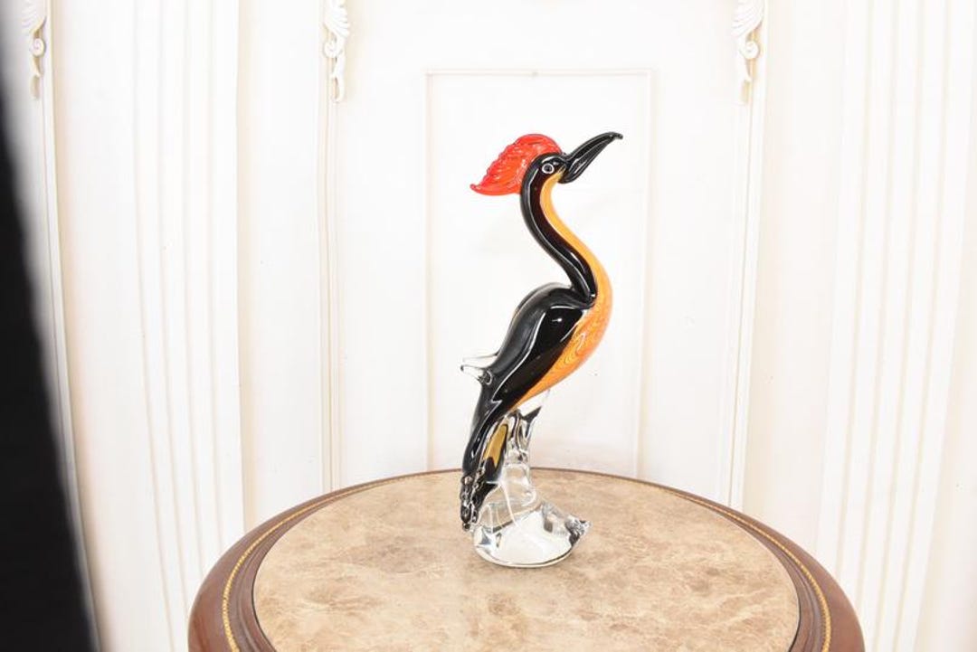 Large Murano Style Glass Crane Statue – Italian Home Decor - Etsy