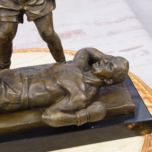 Two Fighting Boxers Bronze Sculpture on Marble Base - Sport Box ...