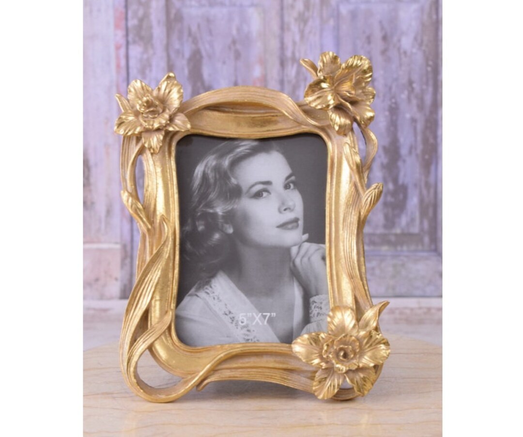 Amazing Gold Photo Frame Flowers Photo Frame Wedding Picture Frame ...