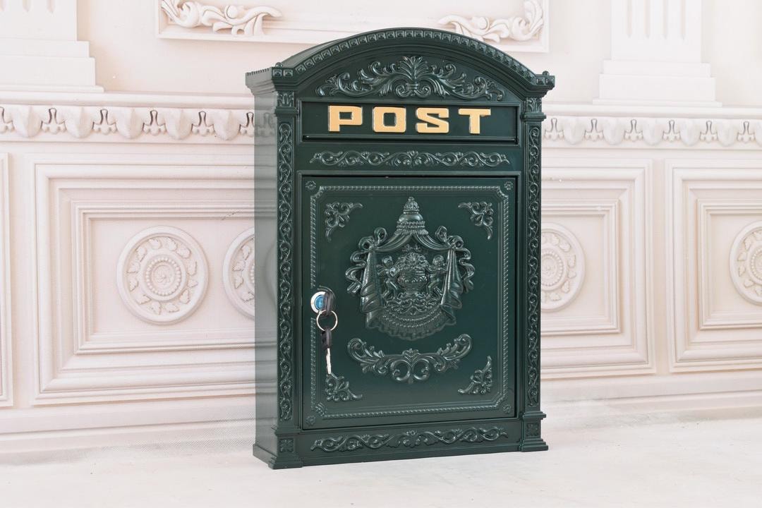 Mailbox A4 Letters Green Vintage Style - Post Angels Ornaments Garden ...